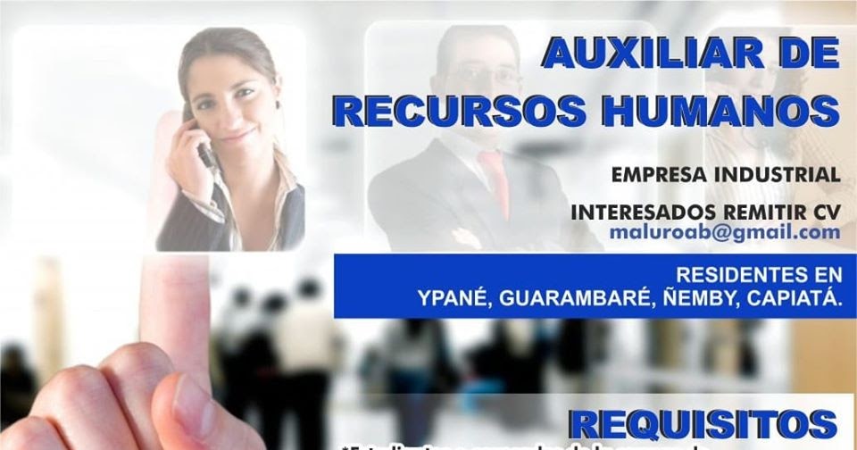 AUXILIAR DE RECURSOS HUMANOS | BOLSA DE TRABAJO PARAGUAY EMPLEOS