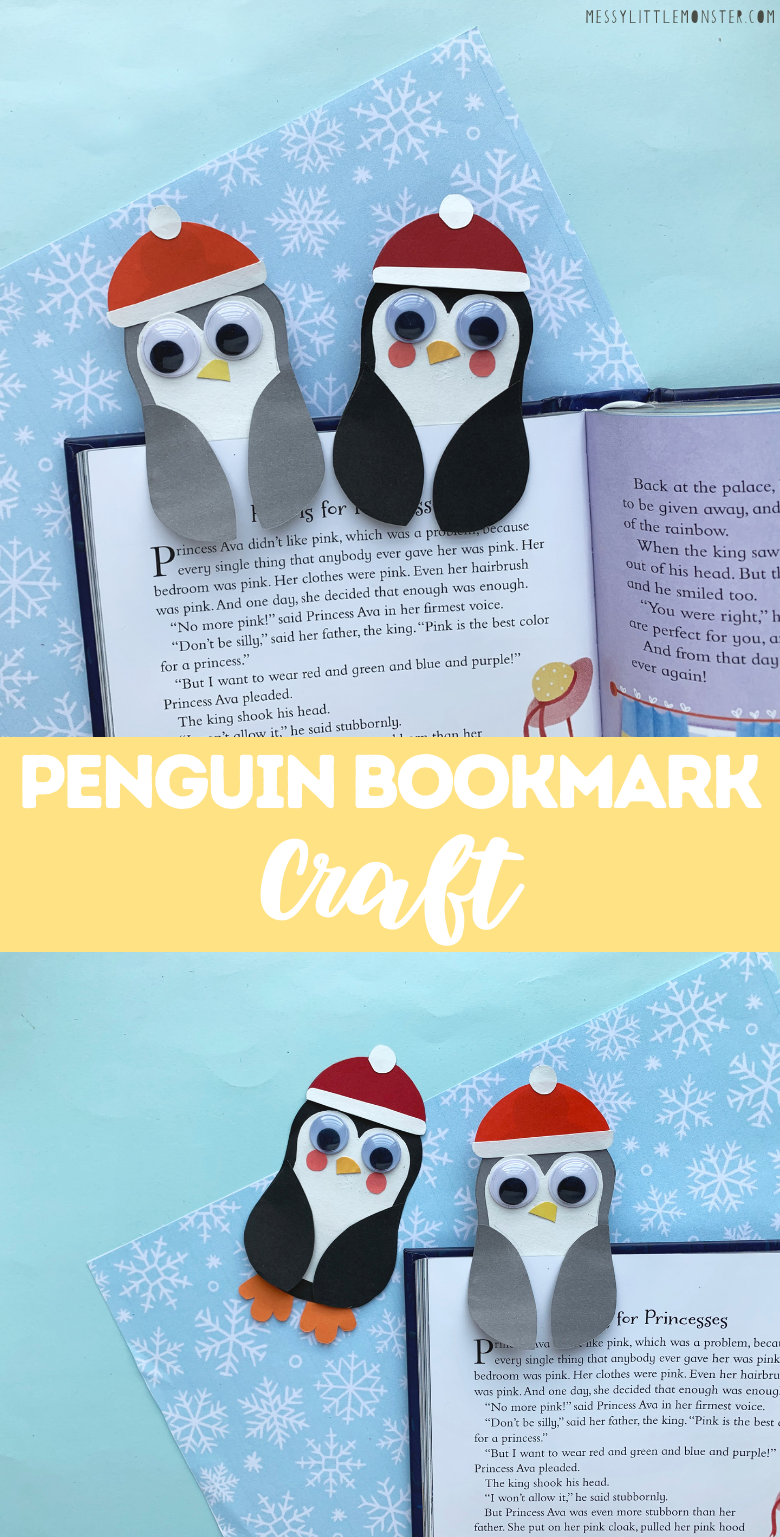 Penguin Bookmark Craft - Messy Little Monster