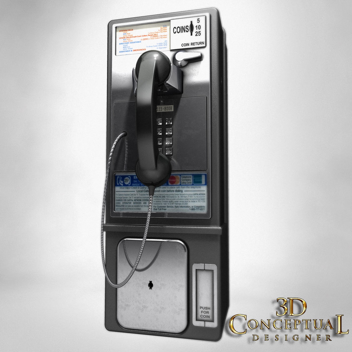 3DconceptualdesignerBlog: 3D Stock Model Build Review: Payphone built ...