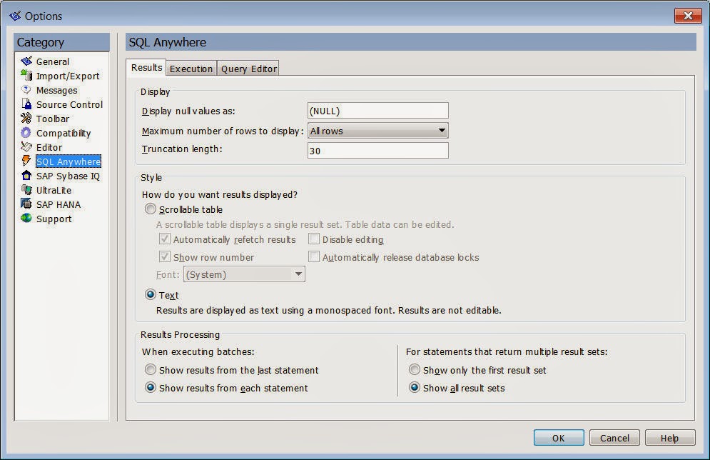 SQL Anywhere: Product Suggestion: More ISQL SET Option Commands