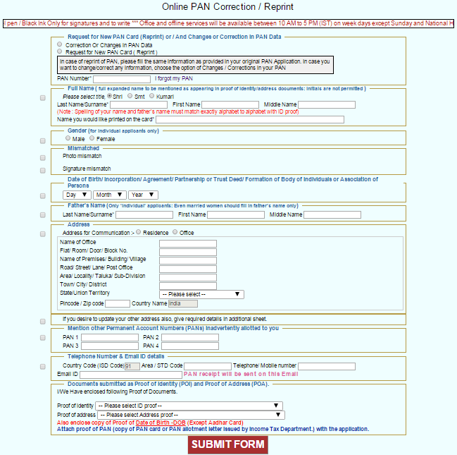 Online Pan Card Correction Reprint Your Pan Card Vsolution
