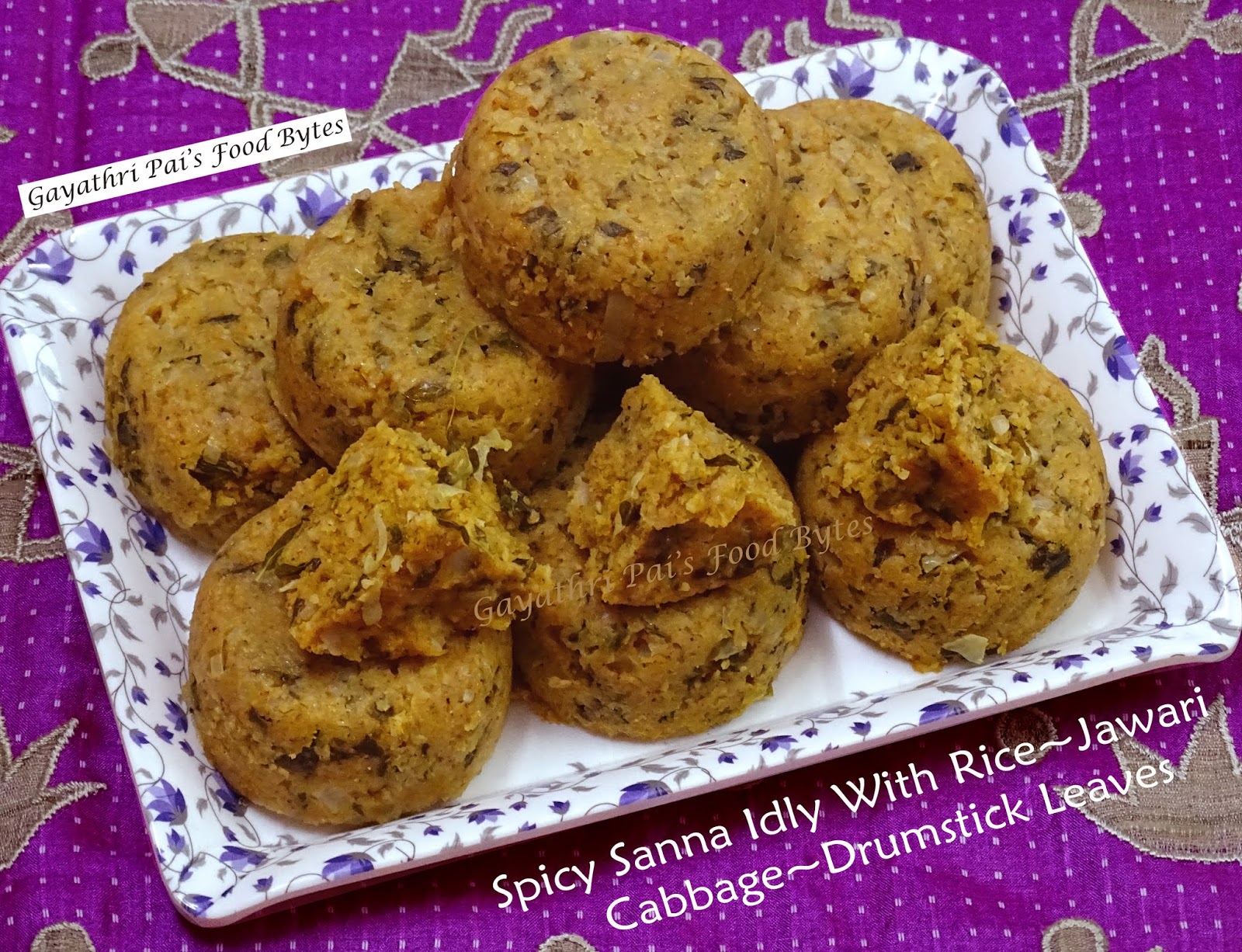 Gayathri Pai's Food Bytes: Spicy Sanna Idly With Rice~ Jawari~ Cabbage ...