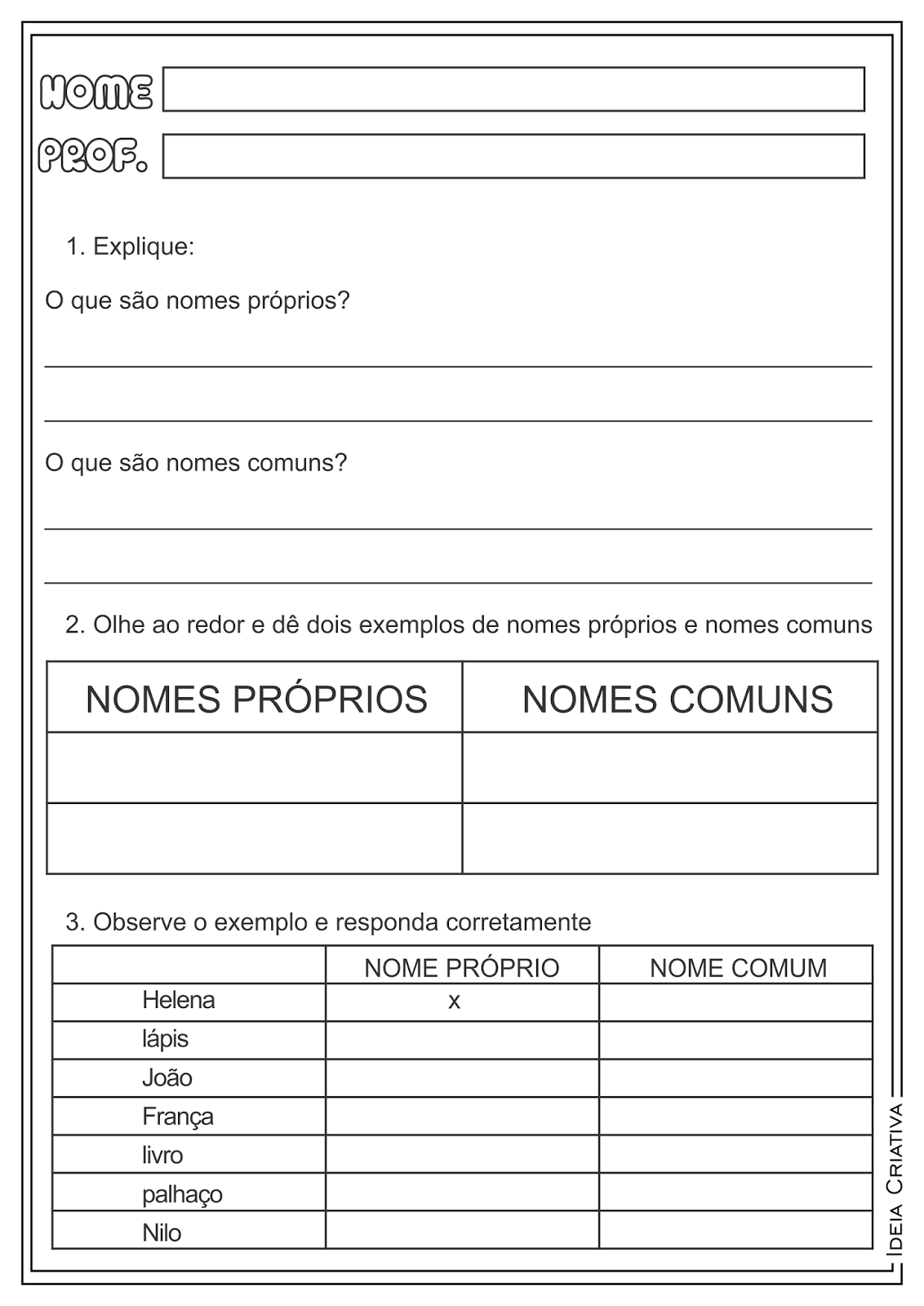Lipitipi- Atividades e Projetos Fundamental I: Atividades Nome Comum e ...