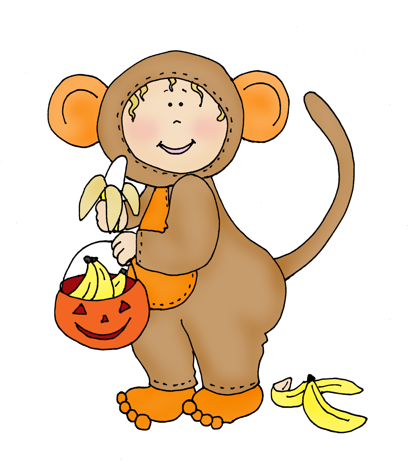 Free Dearie Dolls Digi Stamps: Halloween Monkey