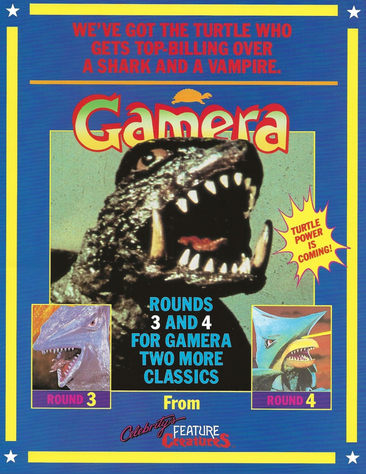 the sphinx: Gamera VHS Dealer Flyer with Ads (Celebrity Entertainment, 1987)