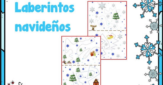Actividades para Educación Infantil: Laberintos navideños (imprimibles)