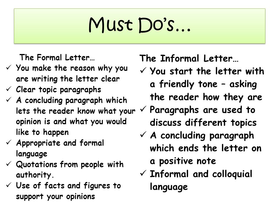 Formal And Informal Letter - Formal Letters