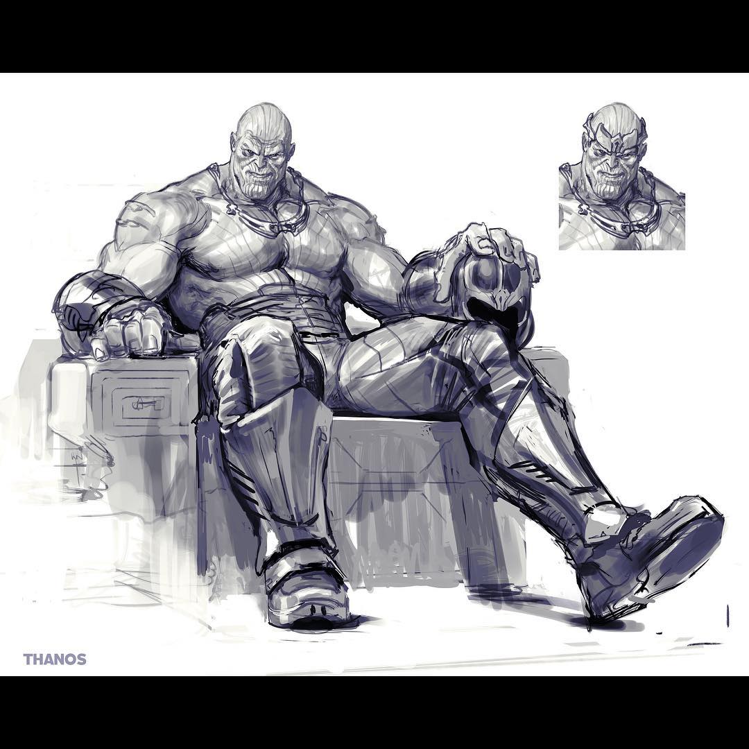 Thanos is a Boxer in AVENGERS: INFINITY WAR Concept Art by Wesley Burt ...