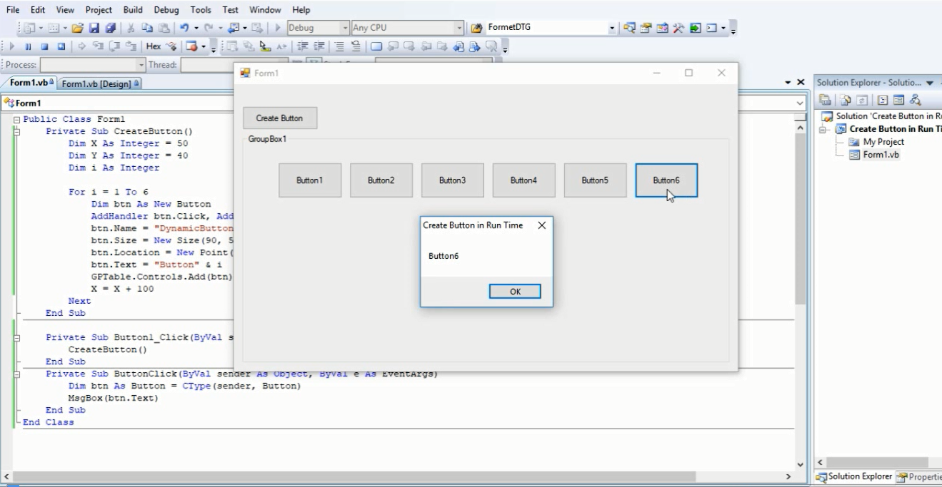 How to Create Button Control in Run Time VB.Net