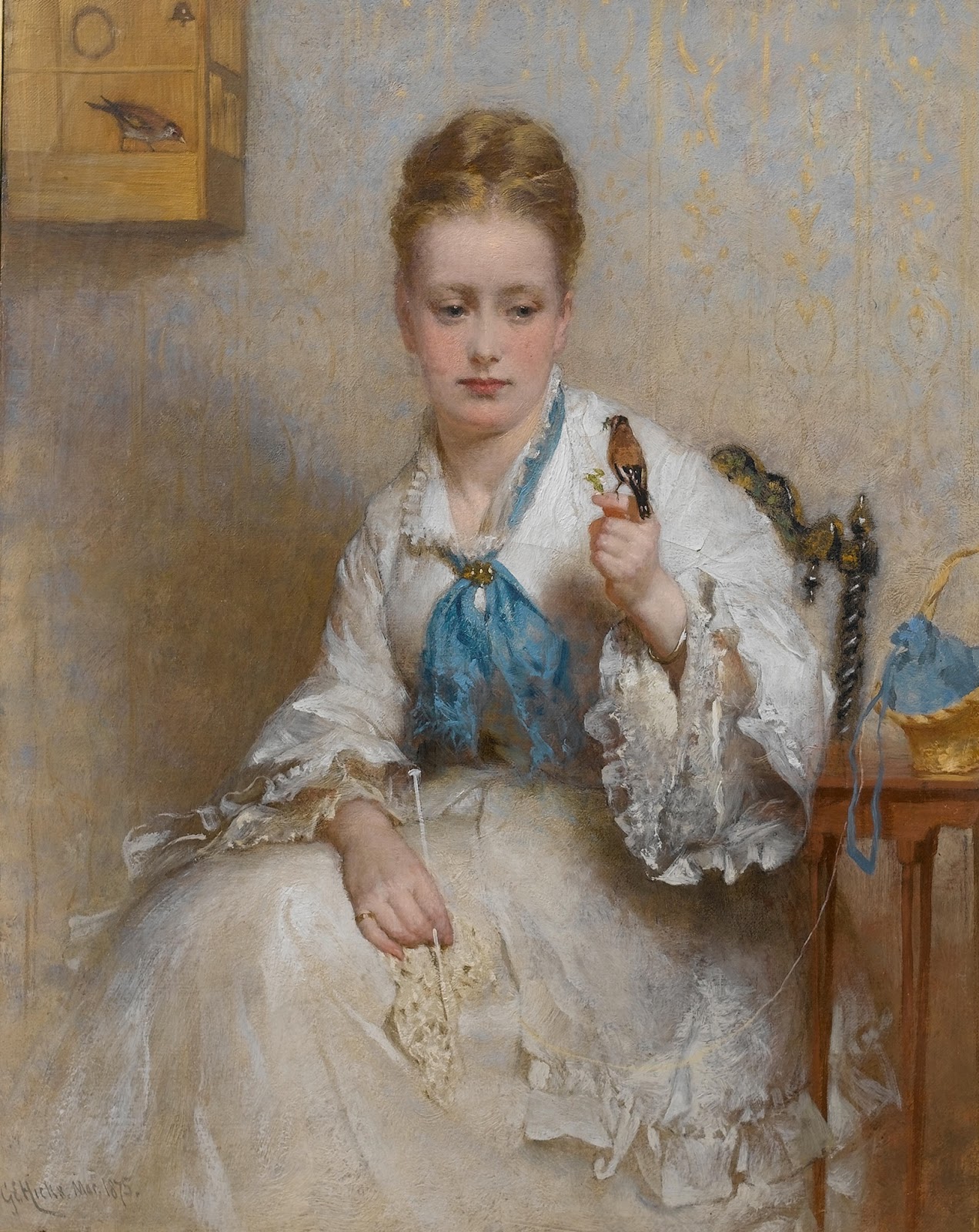 George Elgar Hicks (1824-1914) | Catherine La Rose ~ The Poet of Painting