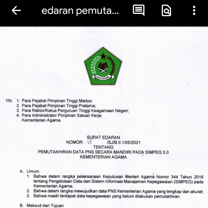 Jagoan Banten: SE Sekjen Kemenag No.15/SJ/B.II.1/05/2021 Tentang ...