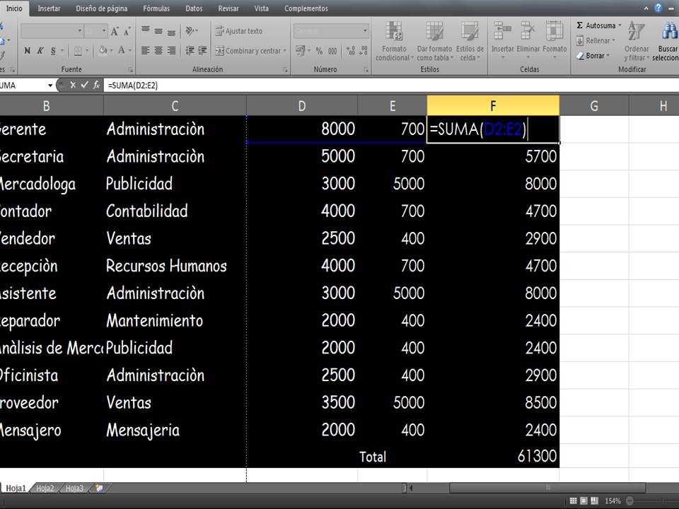 Aprendiendo lo mejor en Excel: SUMATORIA
