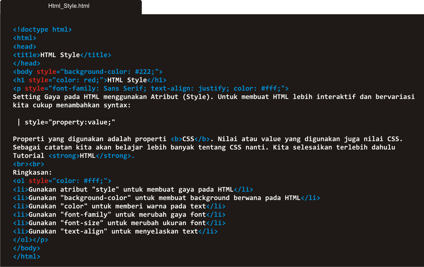 HTML Style Tutorial