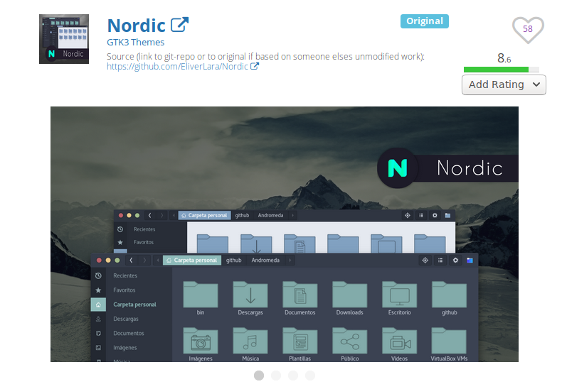 Nordic Theme on Ubuntu Desktop GNOME 3