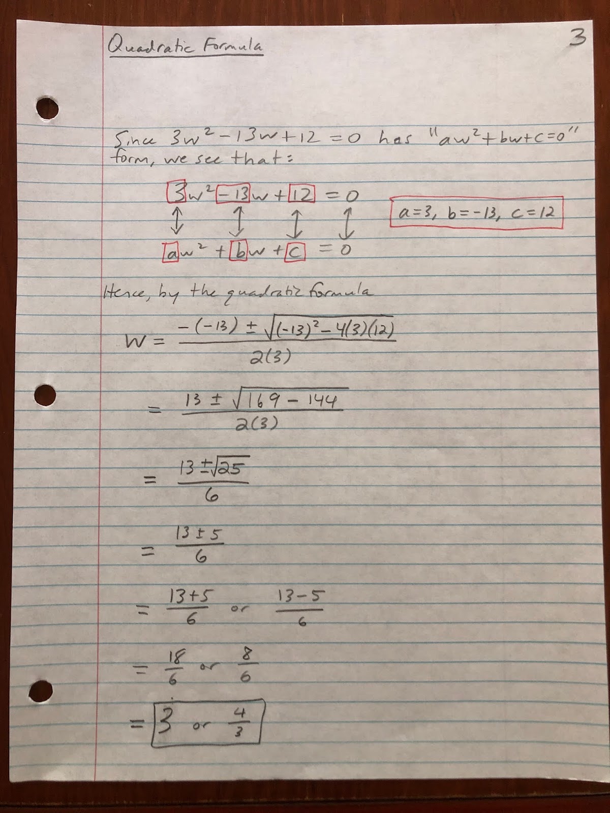 Professor Frank’s Math Blog: Quadratic Formula - Supplementary Notes