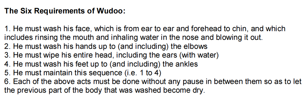 Islam in all language: Wuzu (Wudhu)