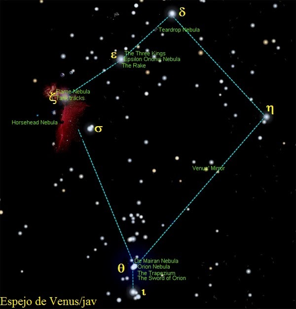 Física 1011 (Tutor virtual): Asterismos a simple vista en Orion
