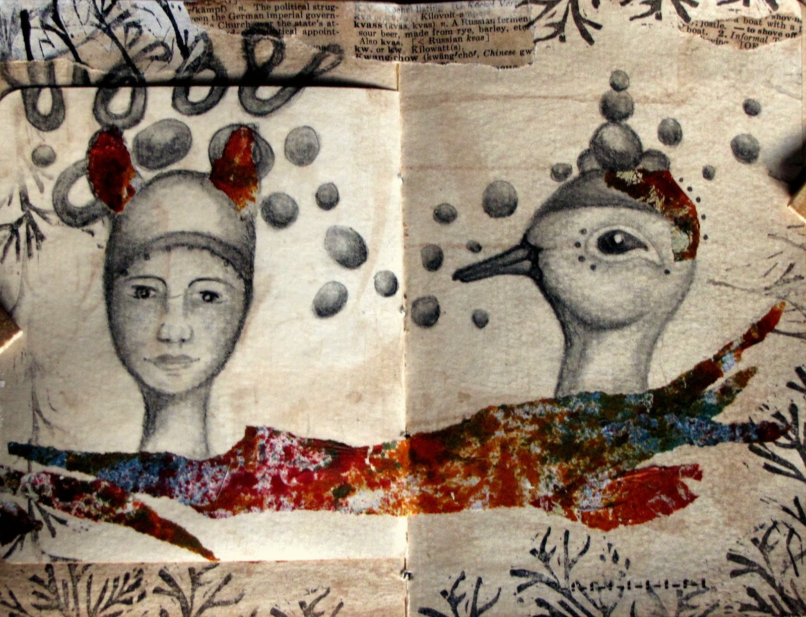 Letting in the Light: Pencil and Collage