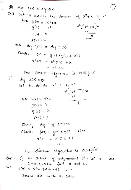 Polynomial Handwritten Notes for 10th Class