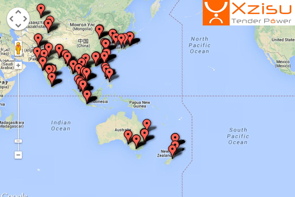 Welcome to Xzisu : Map of Asia-Pacific (APAC) Courier & Parcel Express ...