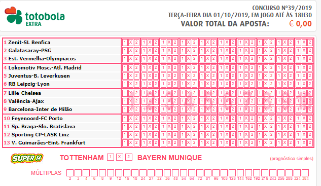 MÚLTIPLAS BASEADAS NO TOTOBOLA: 2019