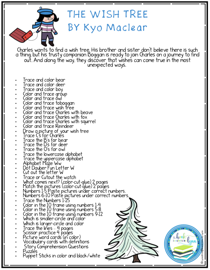 THE WISH TREE BOOK UNIT ~ Book Units by Lynn