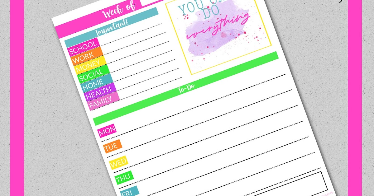 My Fashionable Designs: Free Printable Inspirational Planner Page