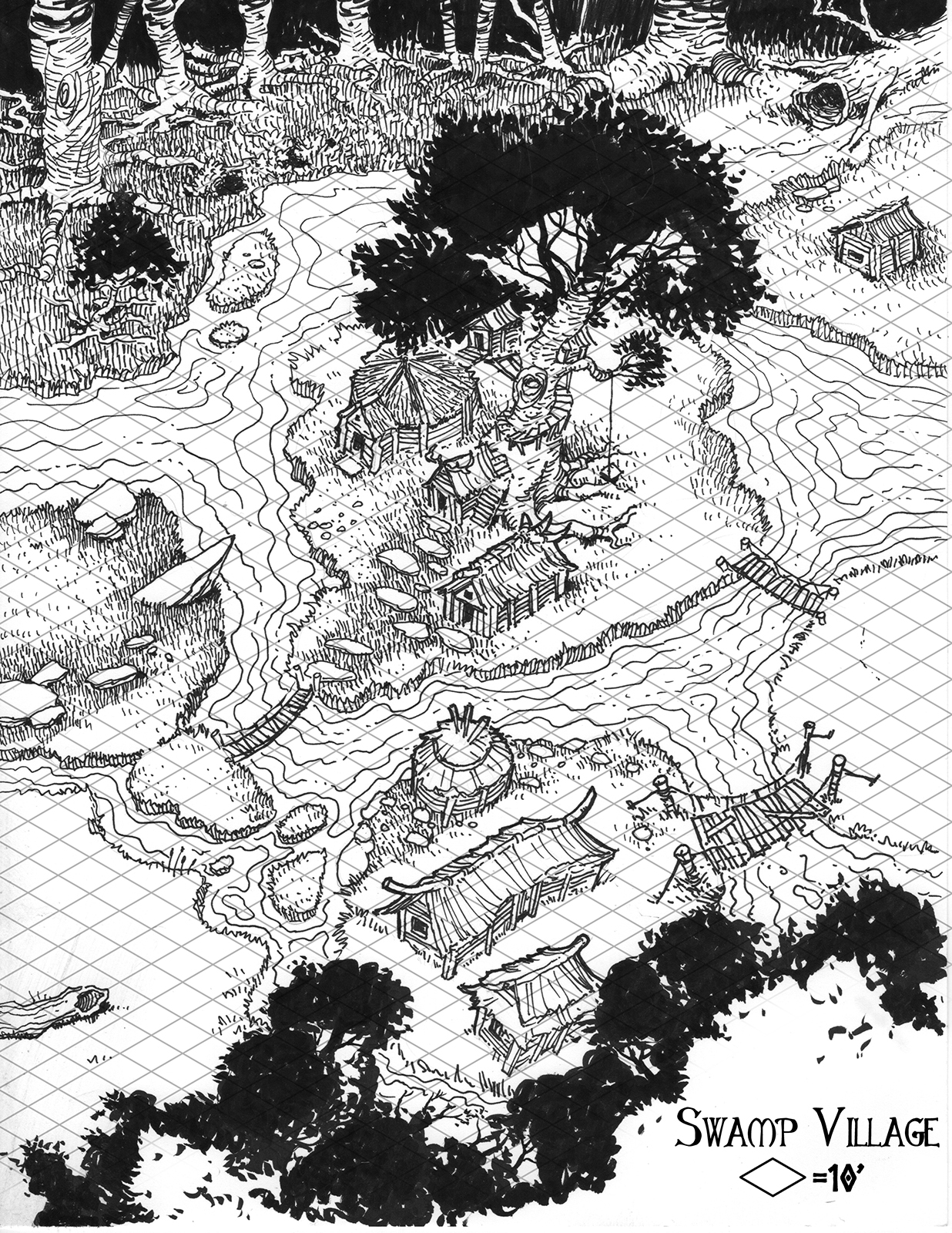 Dungeoneering Game Blog: Mystery Map - Swamp Village
