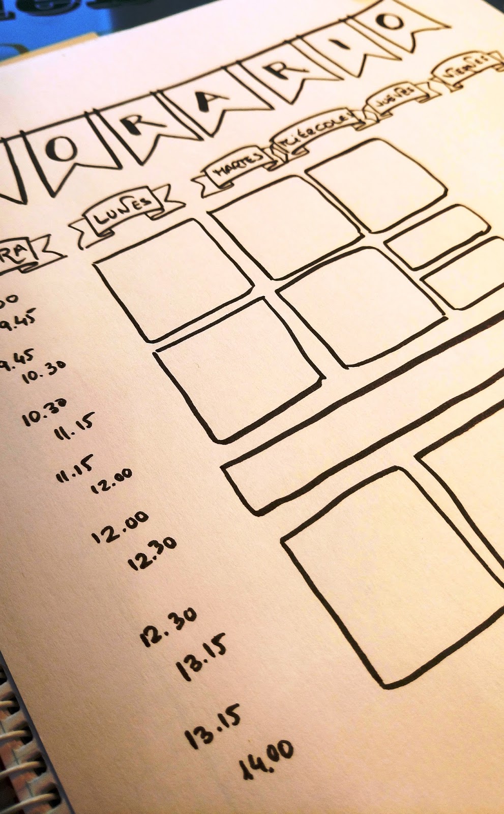 Maruri Lettering: Horario Bullet Journal