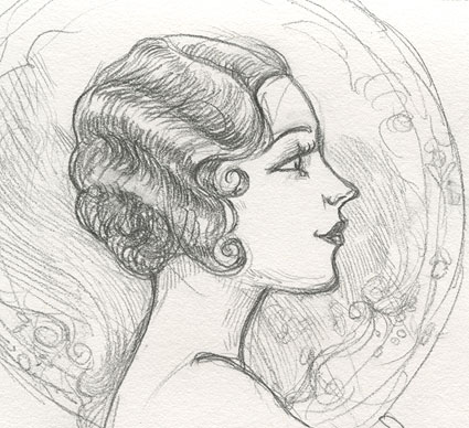 Busy Drawing Illustration Blog: 1920s Girl, WIP