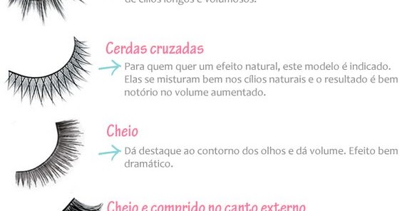 Tipos de cílios postiços