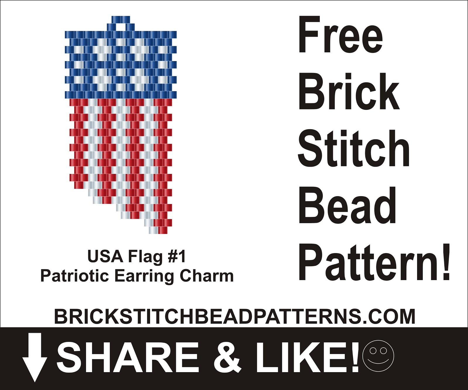 Brick Stitch Bead Patterns Journal: USA Flag #1 Brick Stitch Beaded ...
