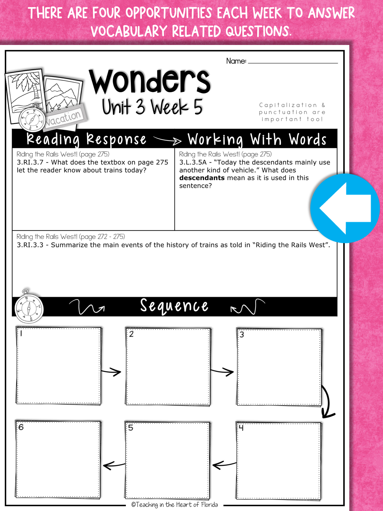 Using Daily Reading Response Questions with Wonders Unit 3 for 3rd ...