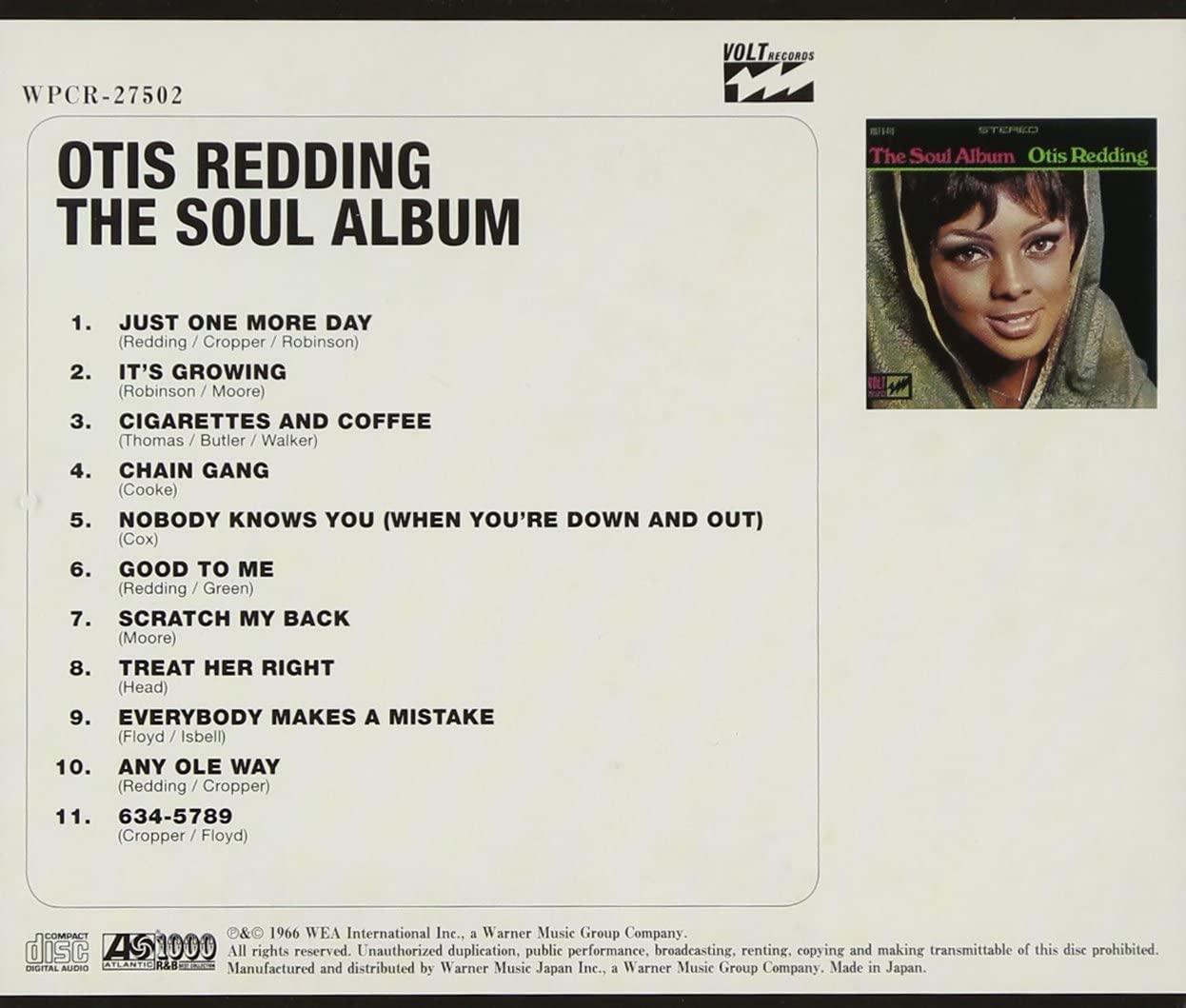 Classic Rock Covers Database: Otis Redding - The Soul Album (1966)