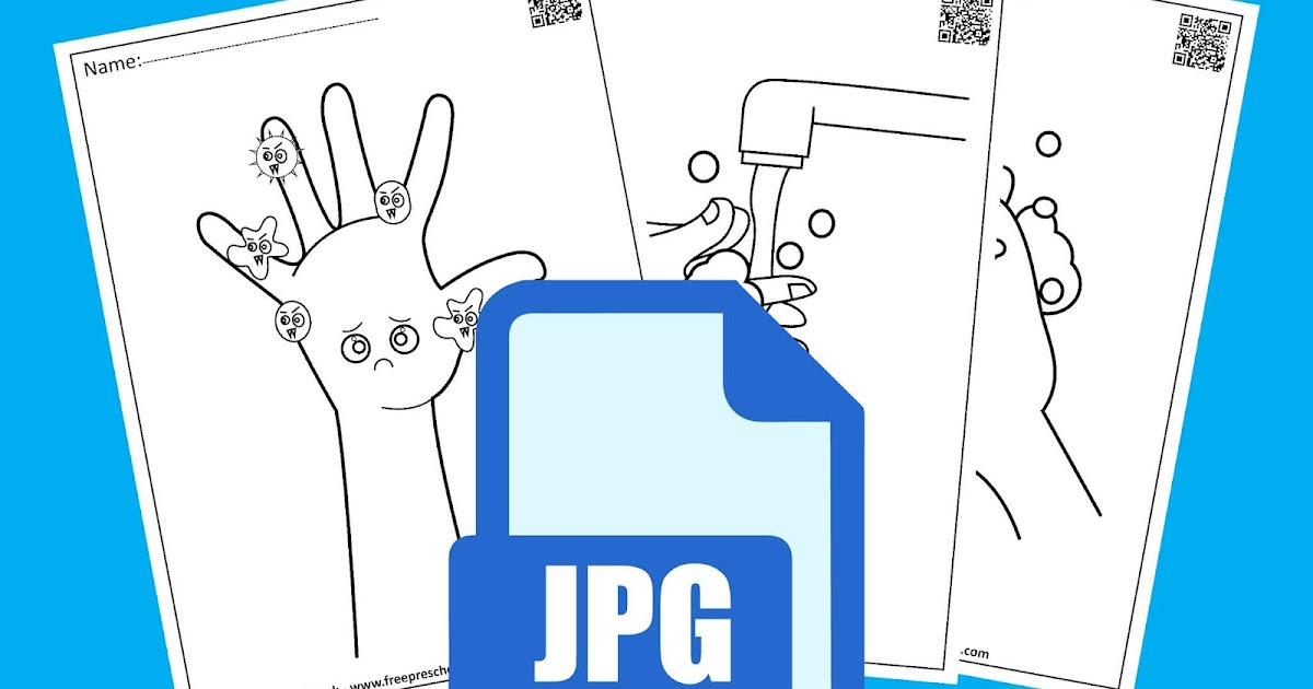 Set of Hand Washing and germs coloring pages