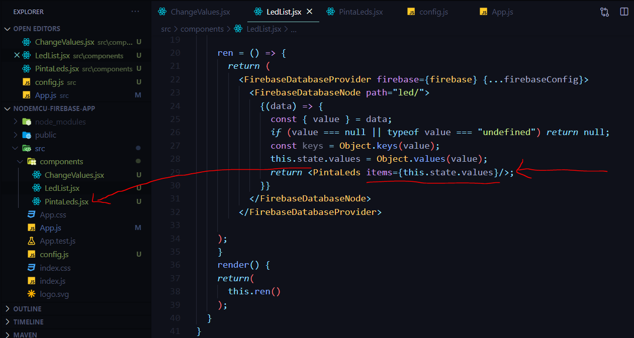 ReactJS Firebase esp8266 Nodemcu Led RGB Frontend - Arduino