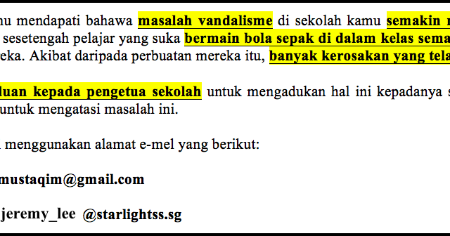Kelas Cikgu Siti: Contoh E-mel Rasmi