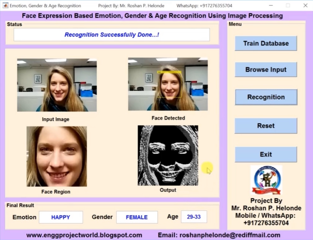 Face Emotion Gender And Age Recognition Using Matlab Source Code