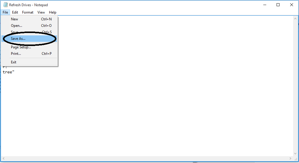 How to make "Refresh All Drives" using notepad