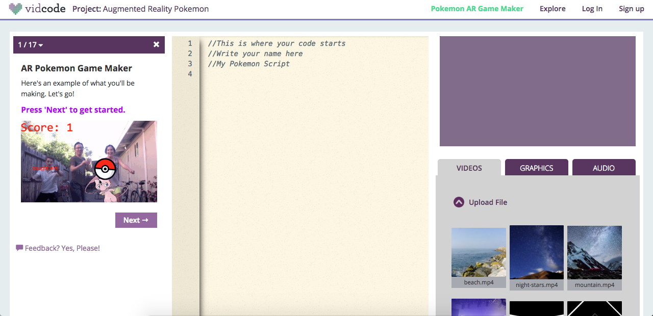 The Library Voice: Build Your Own Pokemon GO Augmented Reality Project With VidCode!