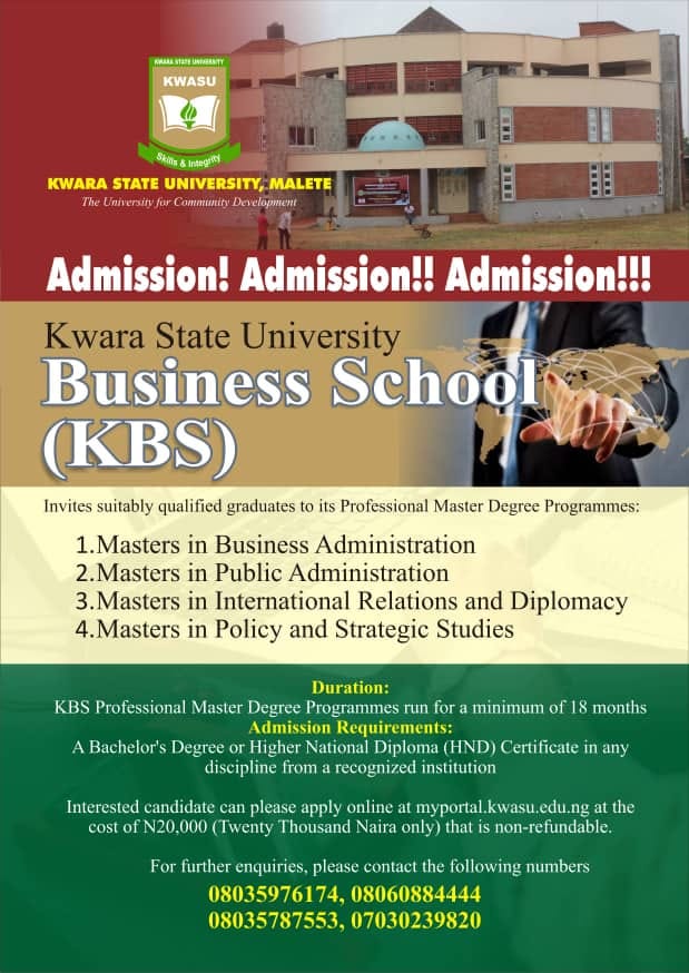 KWASU Business School (KBS) Form 2021/2022 [UPDATED]