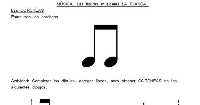 Blog 3° Grado Turno Tarde: Figuras musicales. Las CORCHEAS. Seguimos ...