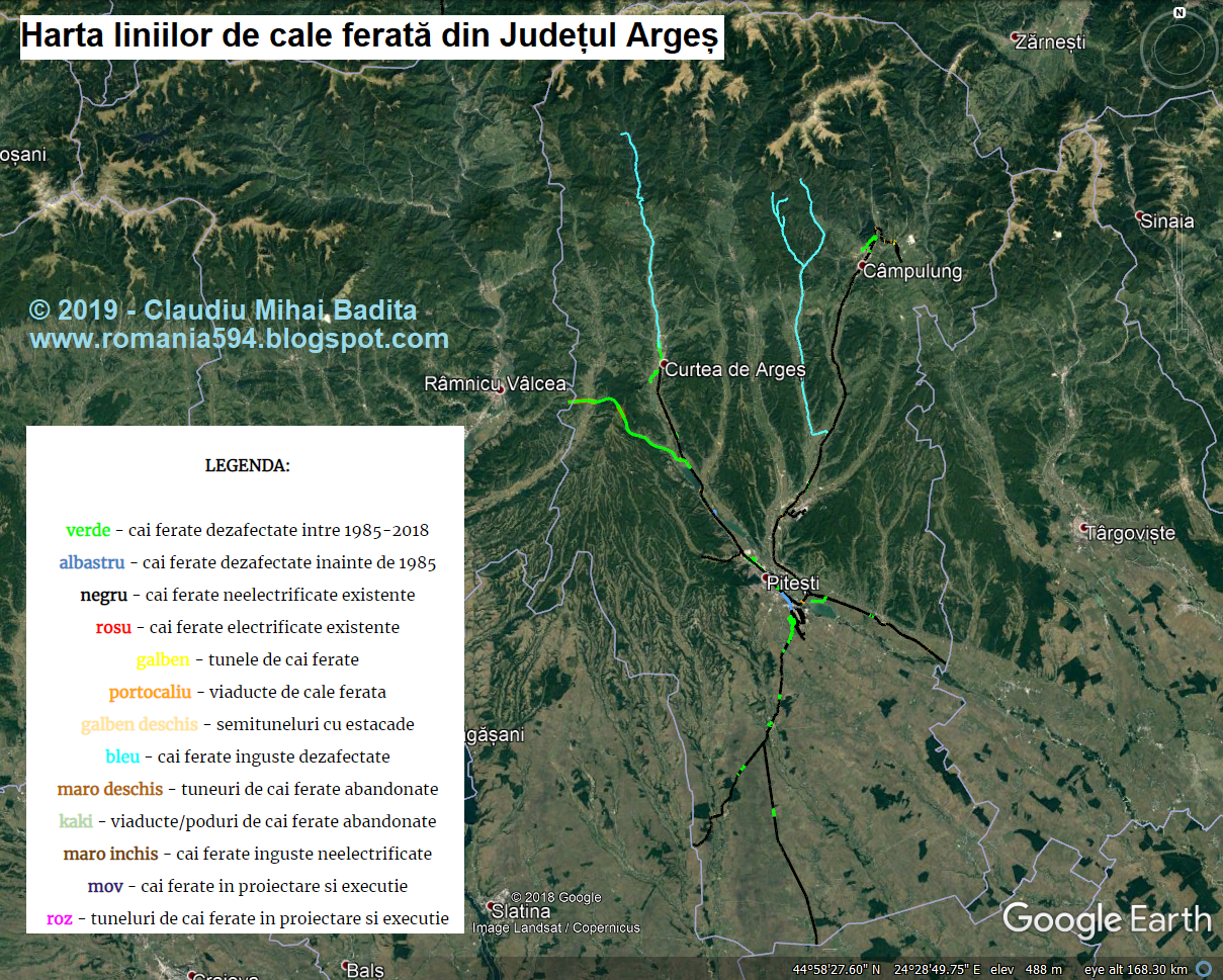 Cai ferate din Arges, de la inceputuri pana in prezent.