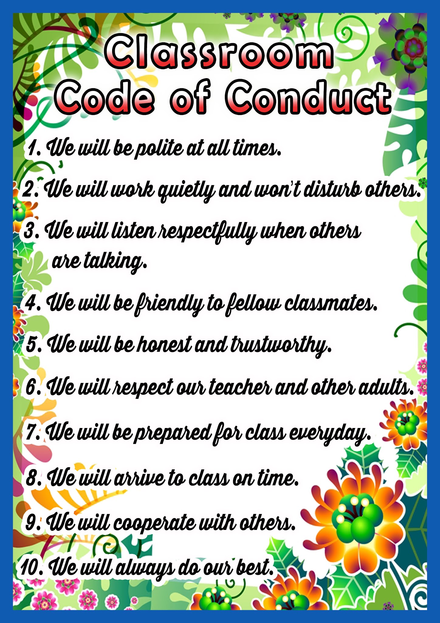 Classroom Code of Conduct