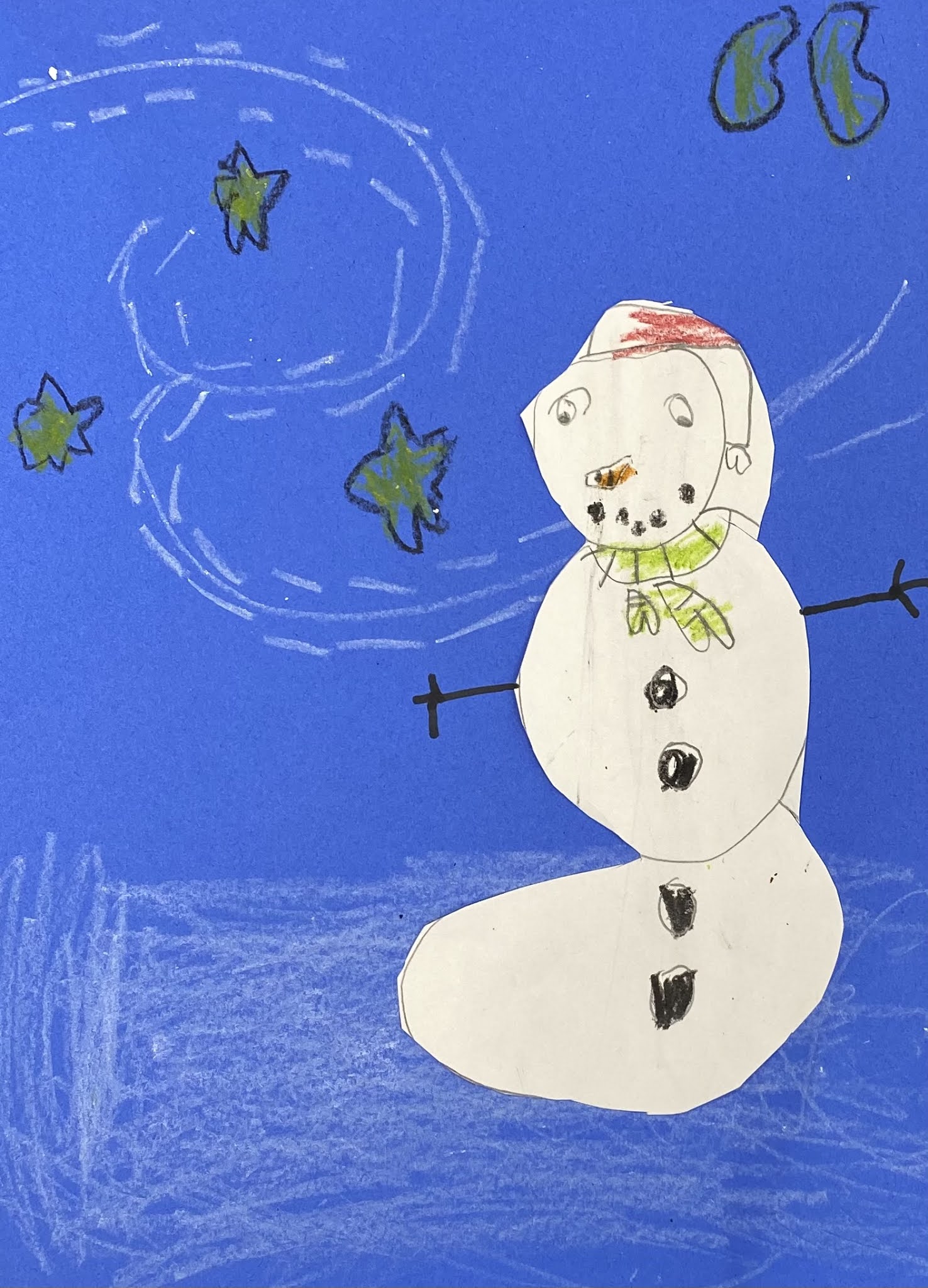 Mrs. Harris' art room: Kindergarten Starry Night snowman art lesson