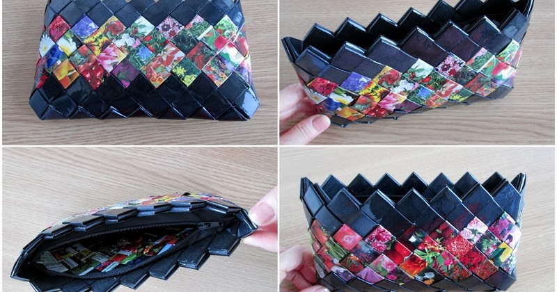 Plic handmade negru cu flori ~ Flori handmade boutique