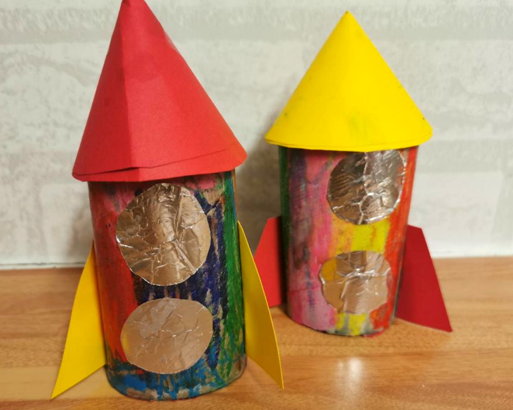 Toilet Roll Tube Rockets - Kids Craft - Whimsical Mumblings