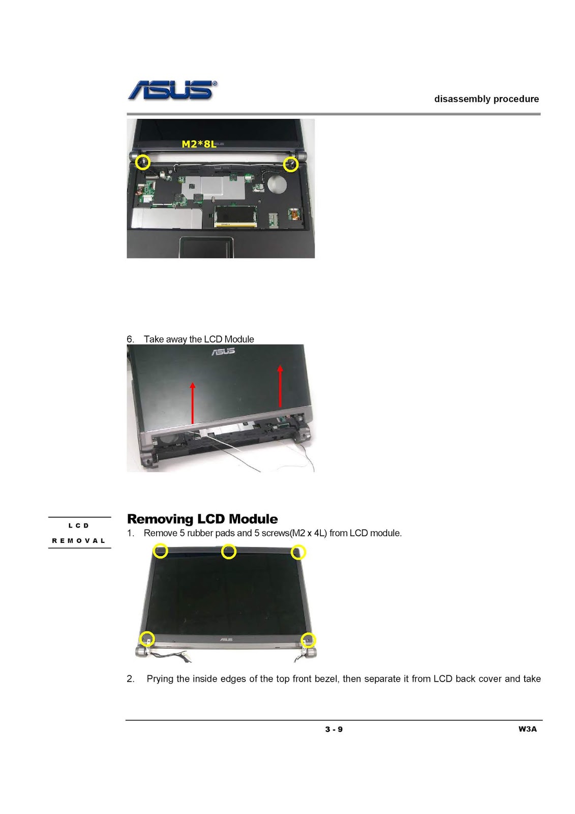 Esquema Elétrico: ASUS W3000A Series Notebook LCD Module
