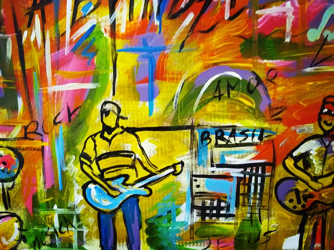 Pintura "A banda de rock"