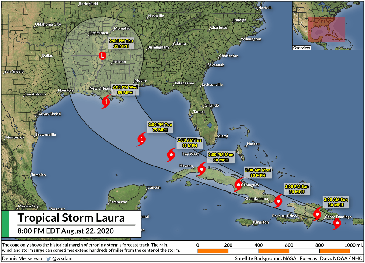 Hurricane Watches For Northern Gulf Coast Ahead Of Marco; Laura Not Far ...